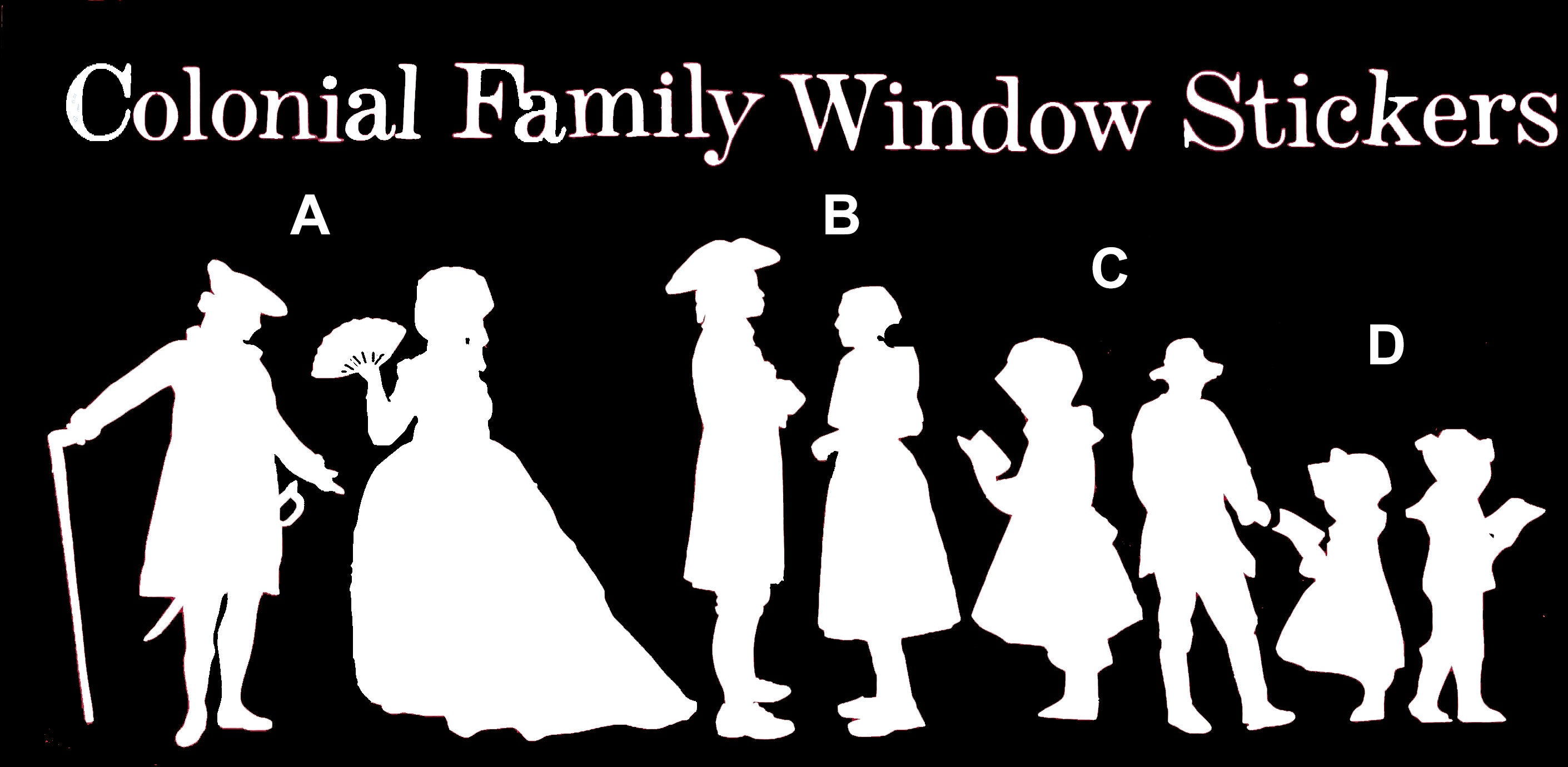 Colonial Family Stick Figure Family - Etsy
