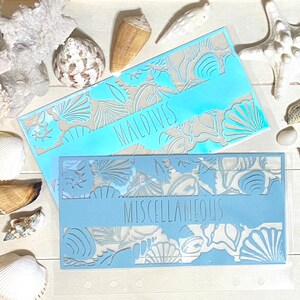 Clear Laminated A6 Sea Shells Cash Envelopes, Handmade and Customizable ...
