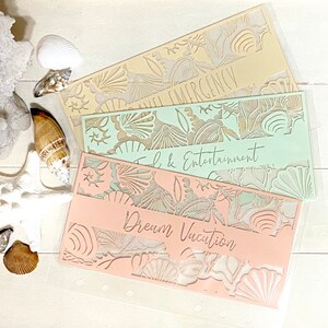 Clear Laminated A6 Sea Shells Cash Envelopes, Handmade and Customizable ...