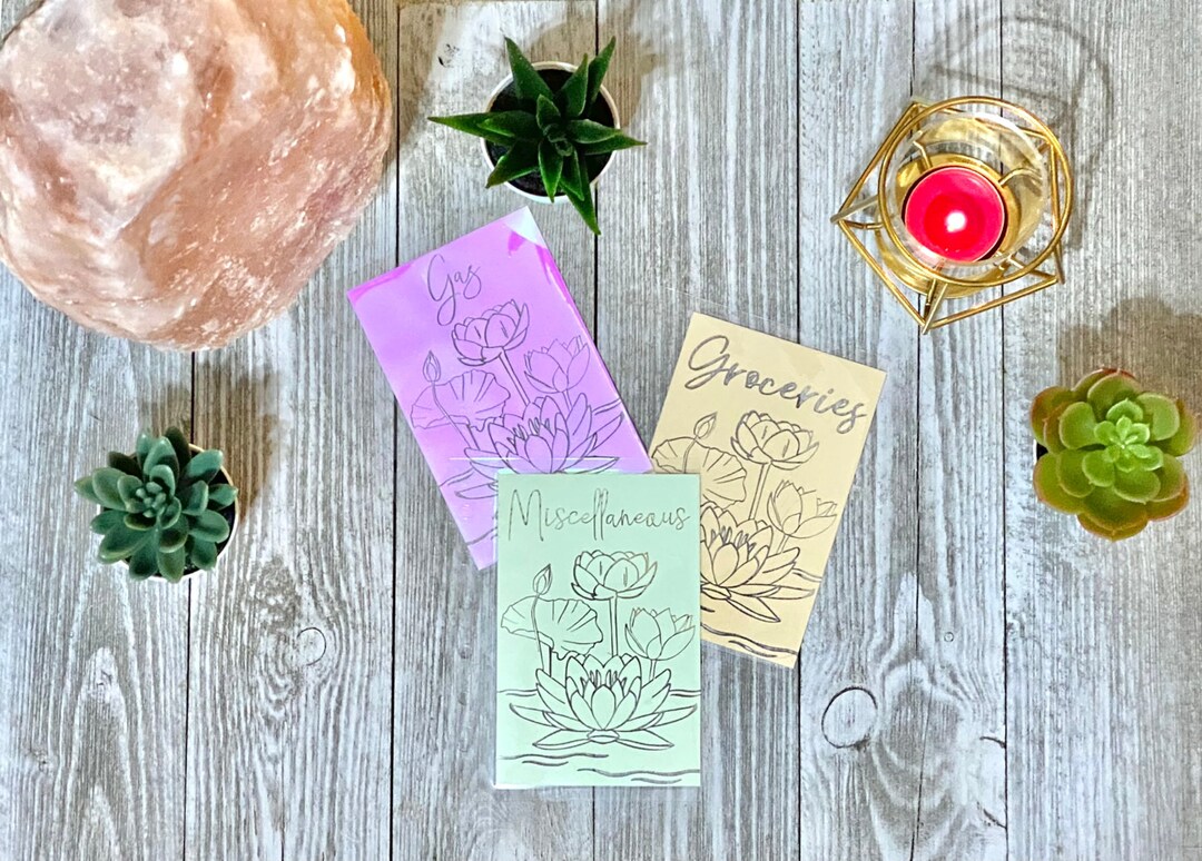 Clear Laminated A7 Lotus Vertical Cash Envelopes, Handmade and ...