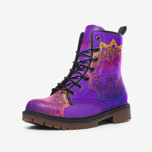 Purple Combat Boots - Etsy