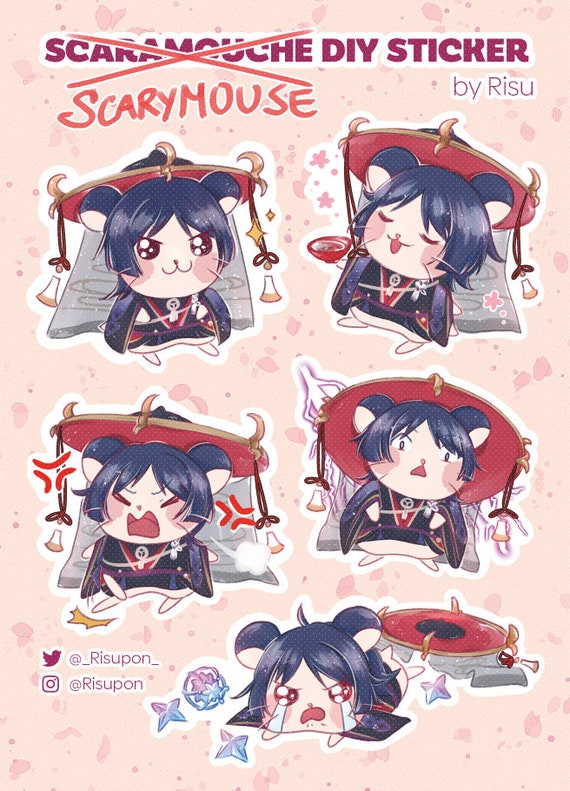 Genshin Impact Scaramouche scarymouse DIY Sticker Sheet - Etsy