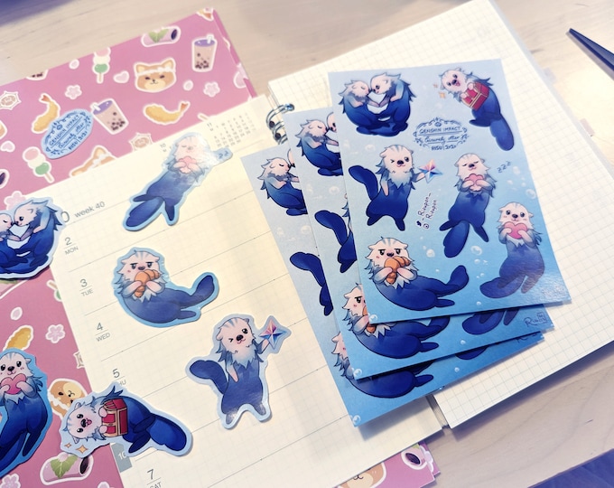 Genshin Impact Neuvilette Otters Sticker Sheet - Etsy