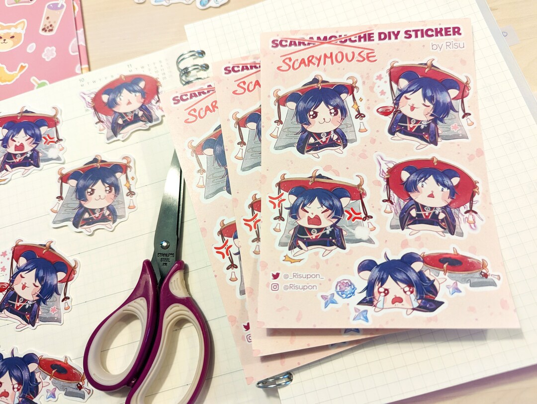 Genshin Impact Scaramouche (scarymouse) DIY Sticker Sheet - Etsy