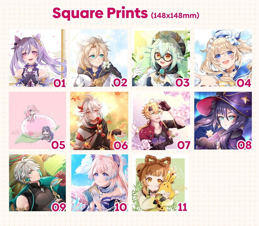 Genshin Impact Square Prints - Etsy