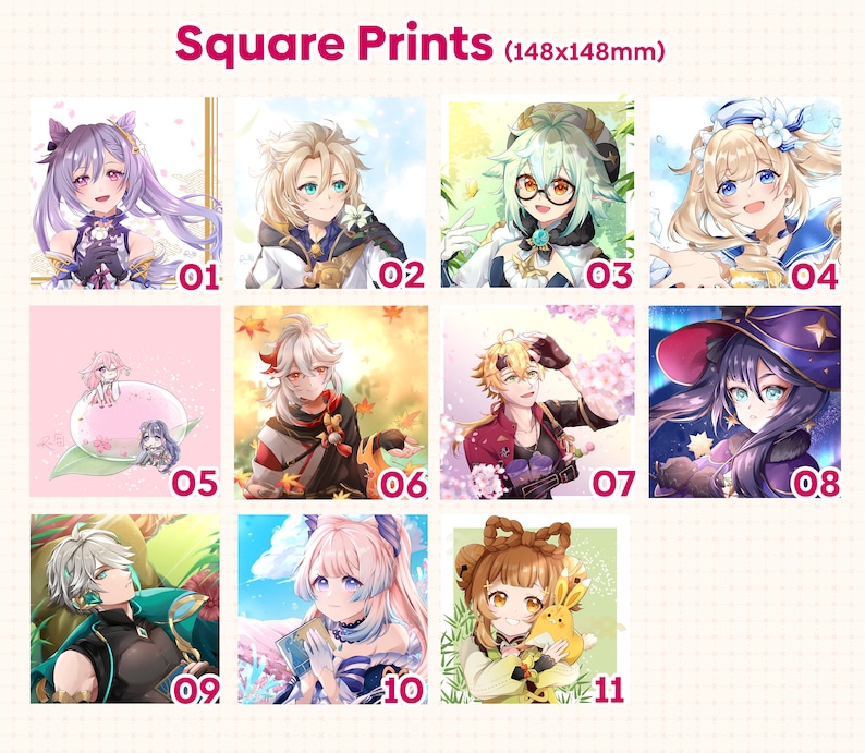 Genshin Impact Square Prints - Etsy