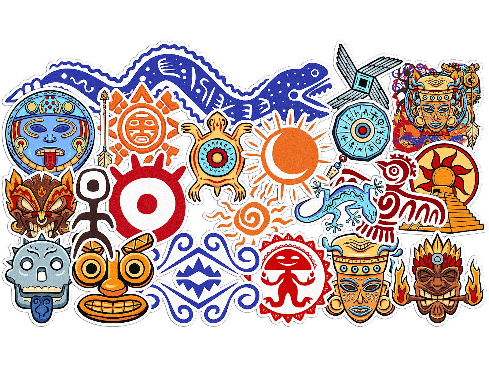 Mayan Gods 20 PCS Sticker Pack Aztec Set Mexican Vinyl Decal | Etsy