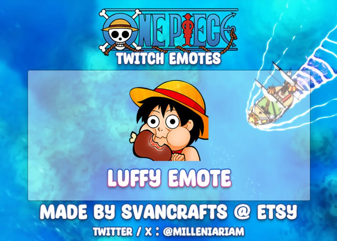 One Piece Twitch Stream Luffy Emote - Etsy