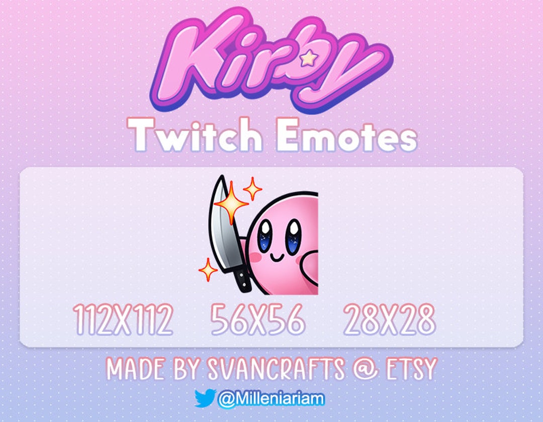 Kirby Twitch Emote: Kirby With a Knife - Etsy