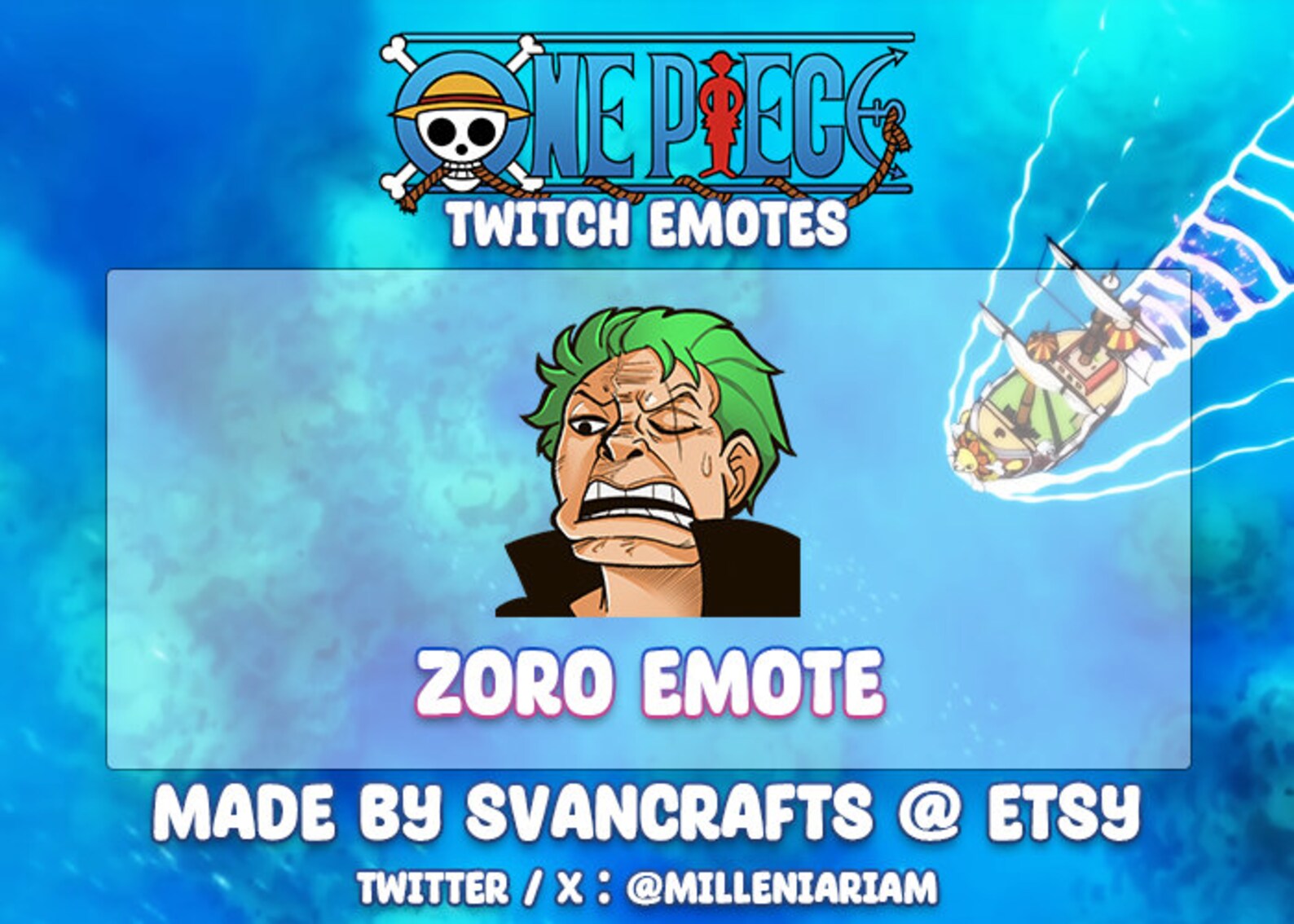 One Piece Twitch Stream Zoro Emote - Etsy
