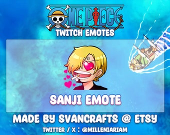 One Piece Sanji in Love, Animated Emote and Sticker for Twitch Youtube ...