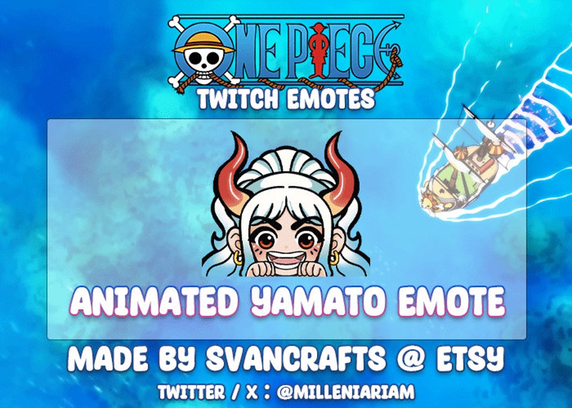 One Piece Twitch Stream Yamato Animated Emote - Etsy