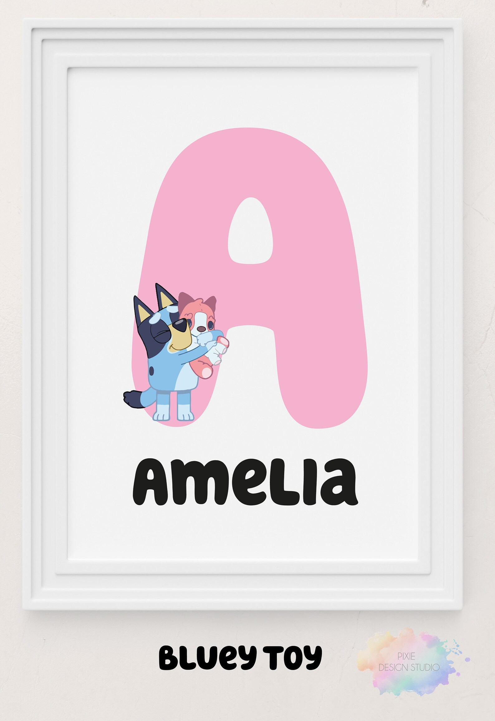 Personalised Bluey wall art Bluey family wall art monogram | Etsy