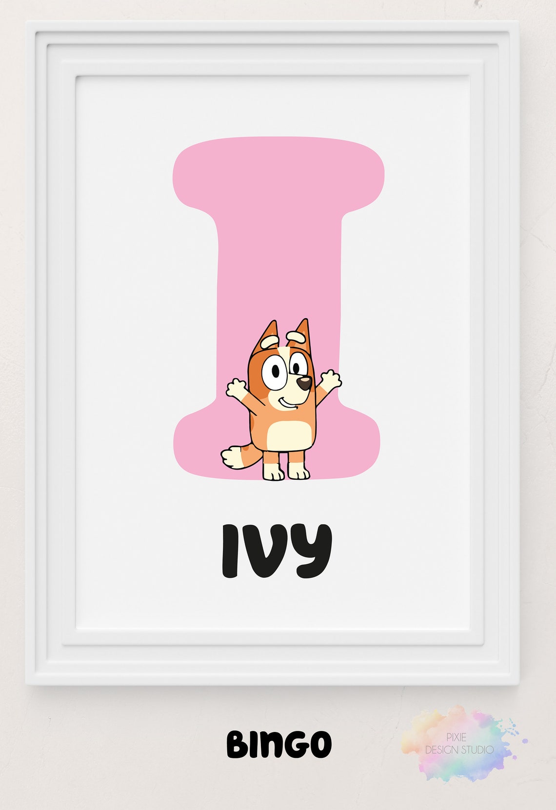 Personalised Bluey wall art Bluey family wall art monogram | Etsy