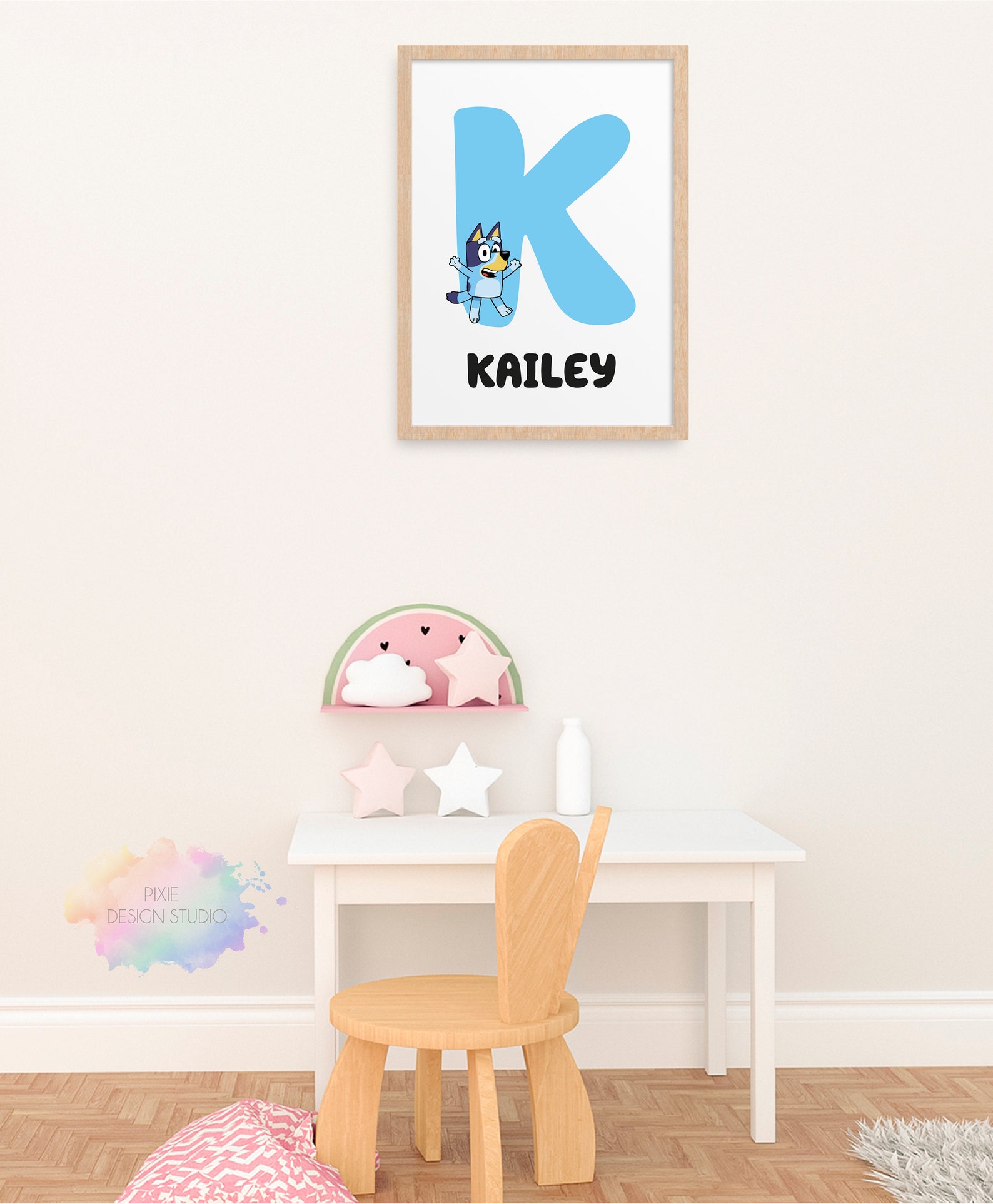 Personalised Bluey wall art Bluey family wall art monogram | Etsy
