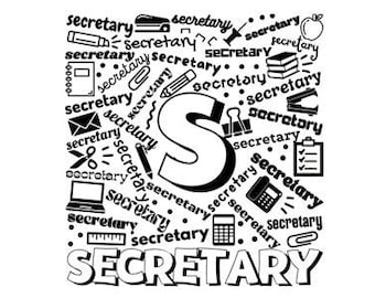 Secretary Typography INSTANT DOWNLOAD Dxf, Svg, Eps, Png for Use With ...