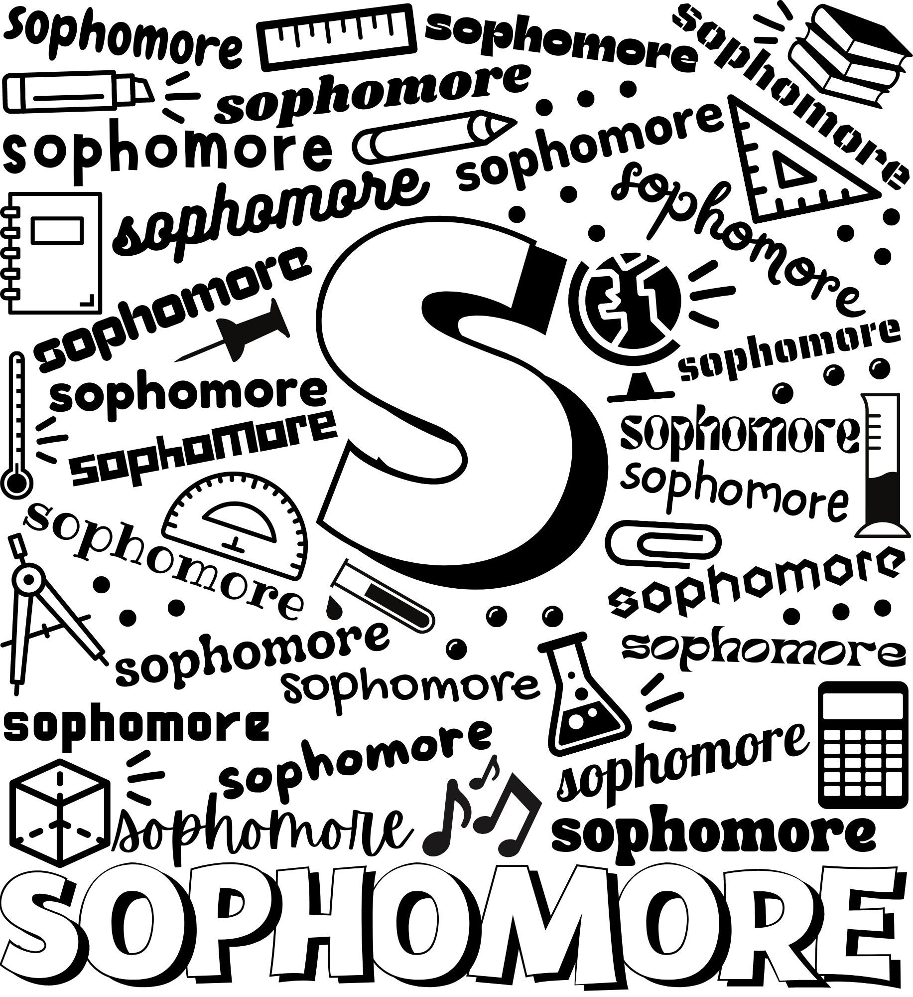 Sophomore 10th Grade Typography INSTANT DOWNLOAD jpg svg - Etsy France