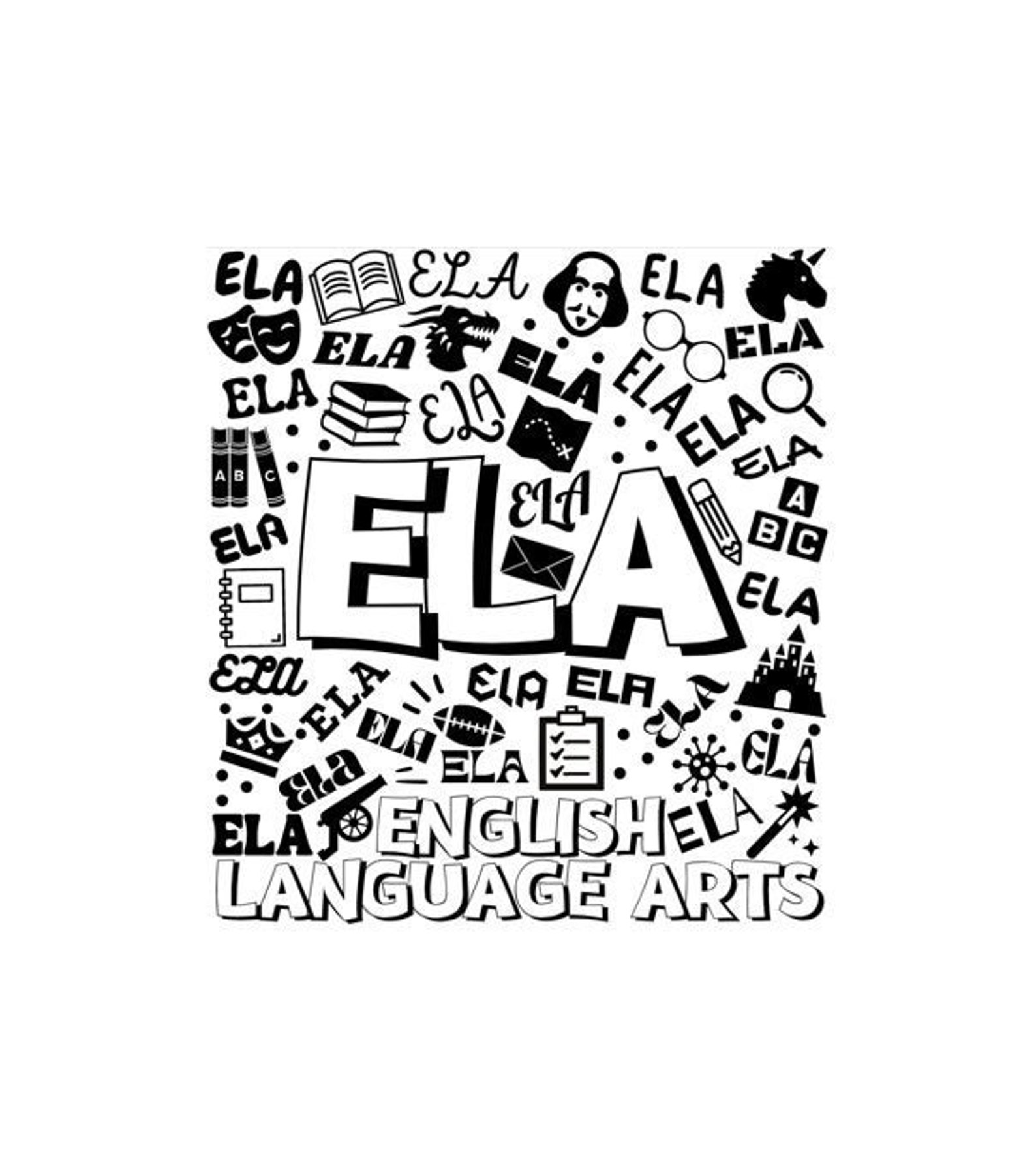 ELA English Language Arts Typography INSTANT DOWNLOAD Jpg, Svg, Png ...