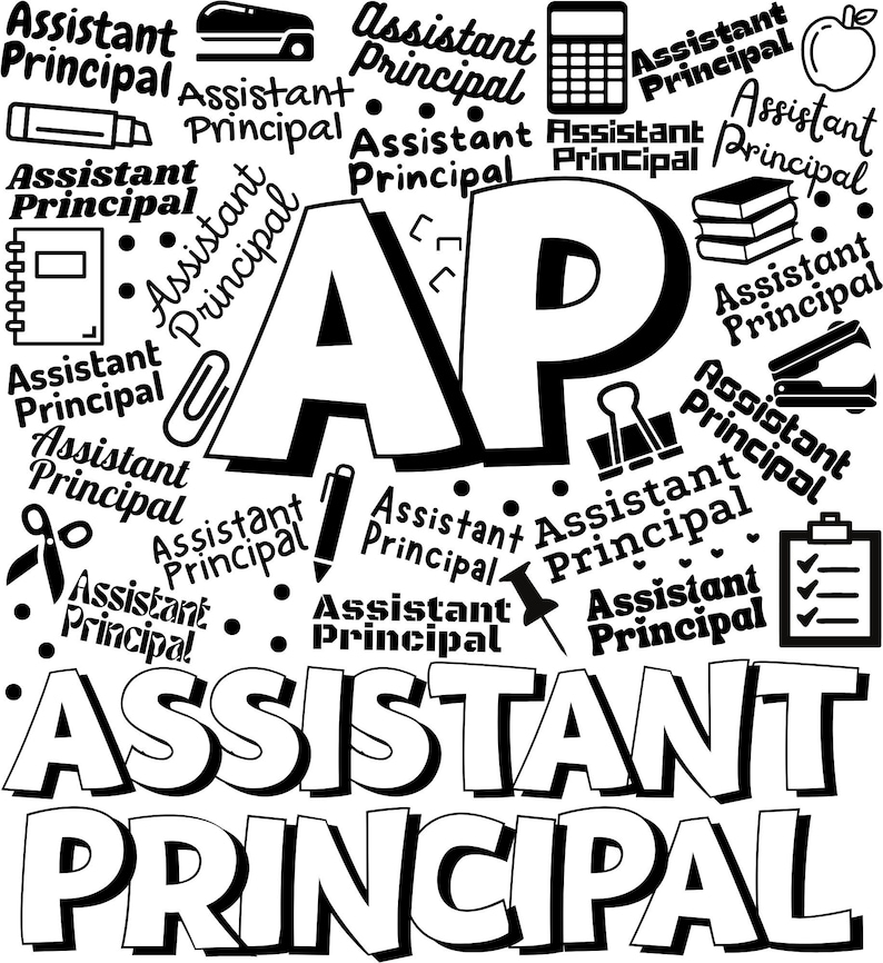 Assistant Principal Typography INSTANT DOWNLOAD Jpg, Svg, Png, for Use ...