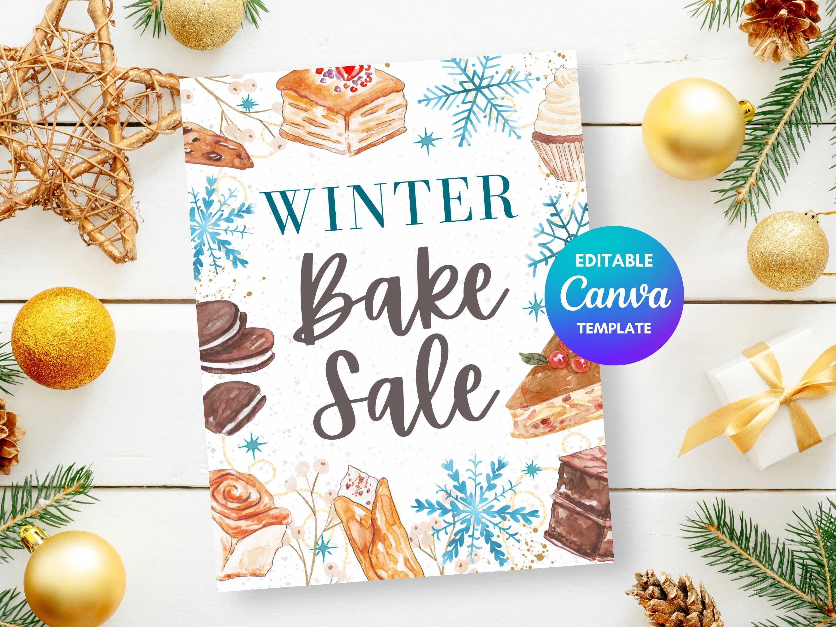 Editable Holiday Bake Sale Flyer, School Bake Sale Flyer, Church ...