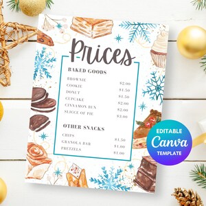 Editable Holiday Bake Sale Flyer, School Bake Sale Flyer, Church ...