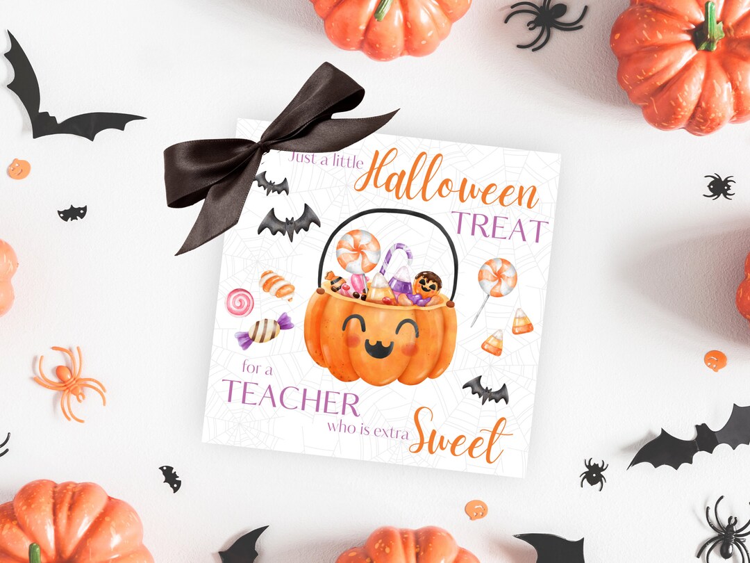 Halloween Treat Tag, Extra Sweet Teacher, Halloween Cookie Tag, Teacher ...