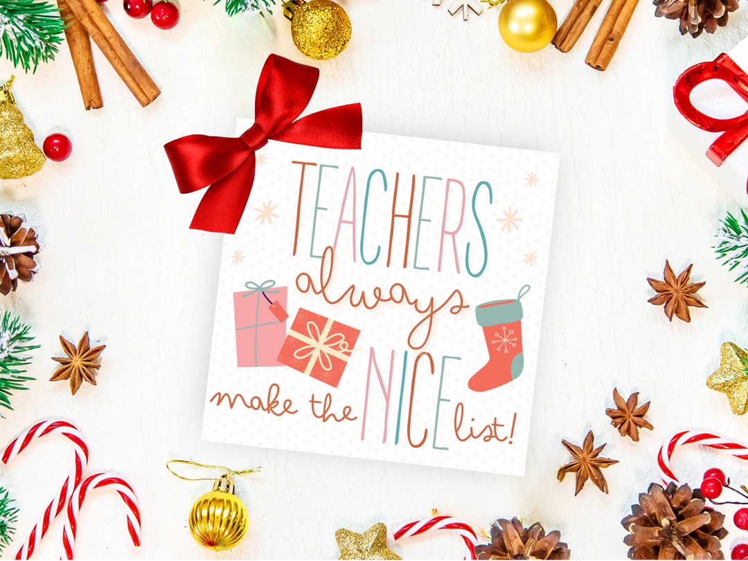 Christmas Teacher Gift Tag, Holiday Thank You (digital Download) - Etsy