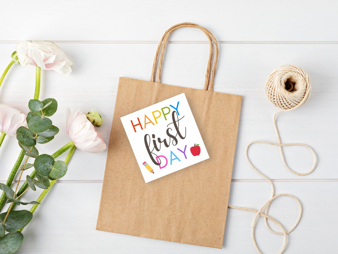 First Day of School Gift Tag, Rainbow Design (digital Download) - Etsy