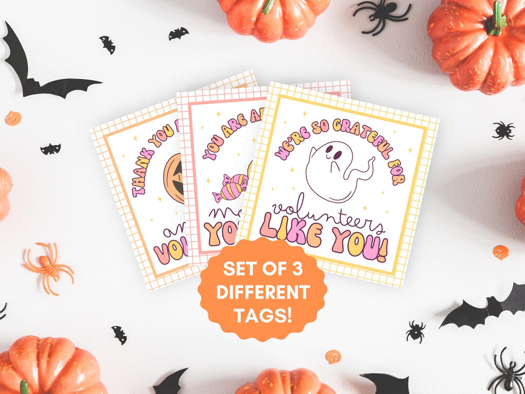 Volunteer Thank You Tag, Halloween Treat Tag, Halloween Cookie Tag ...