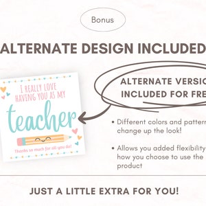 Teacher Thank You Gift Tag Printable, I Really Love Having You as My ...