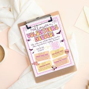 Editable Halloween Volunteer Flyer Templates, PTA Halloween Events ...