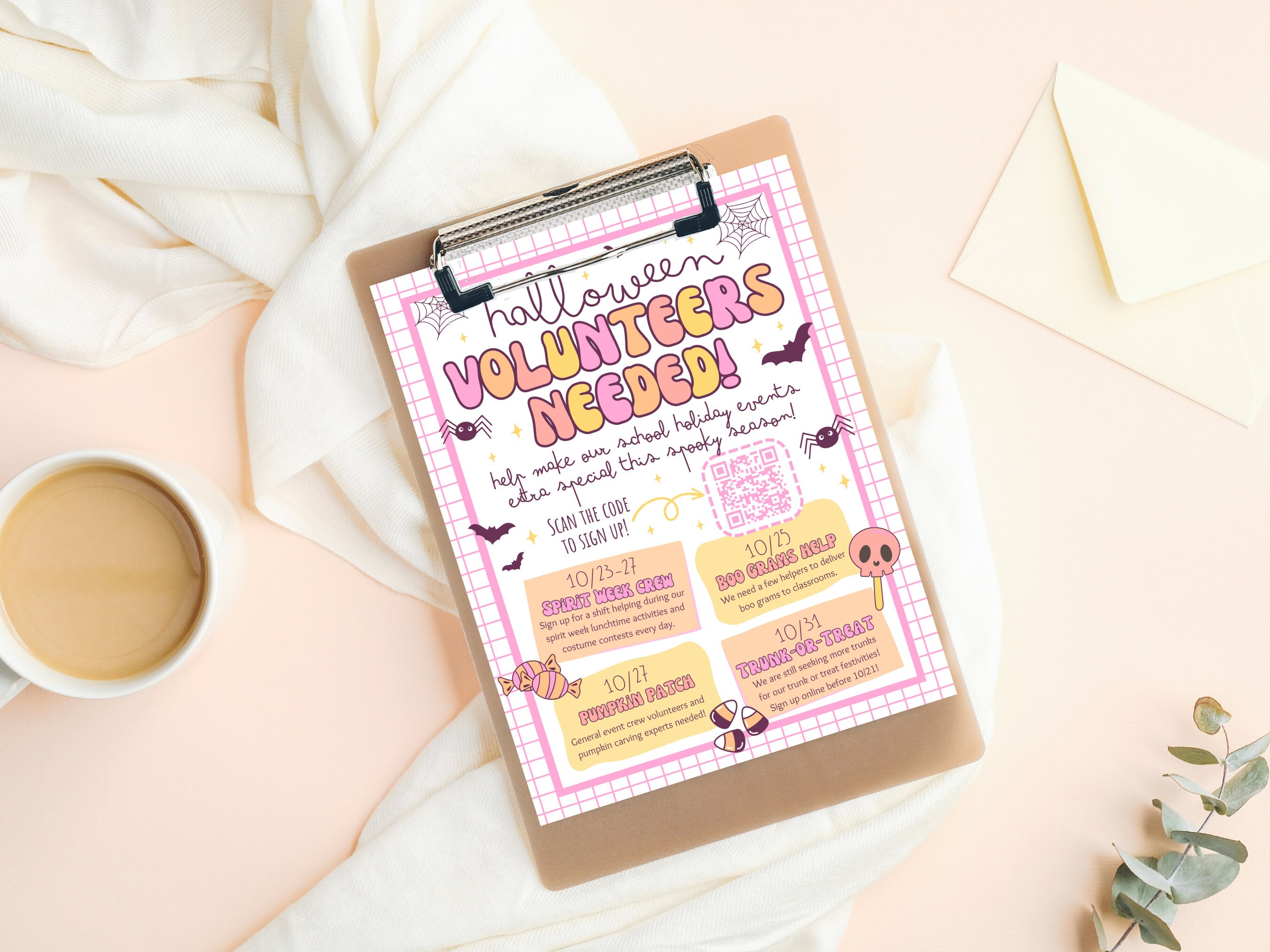Editable Halloween Volunteer Flyer, School PTA PTO Event (canva ...