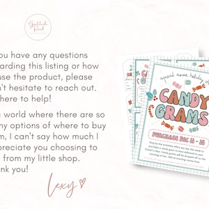 Candy Grams Grams Template, Editable PTA Holiday Event, Canva Template ...