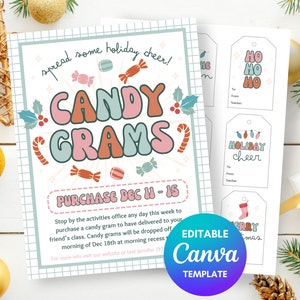 Candy Grams Grams Template, Editable PTA Holiday Event, Canva Template ...