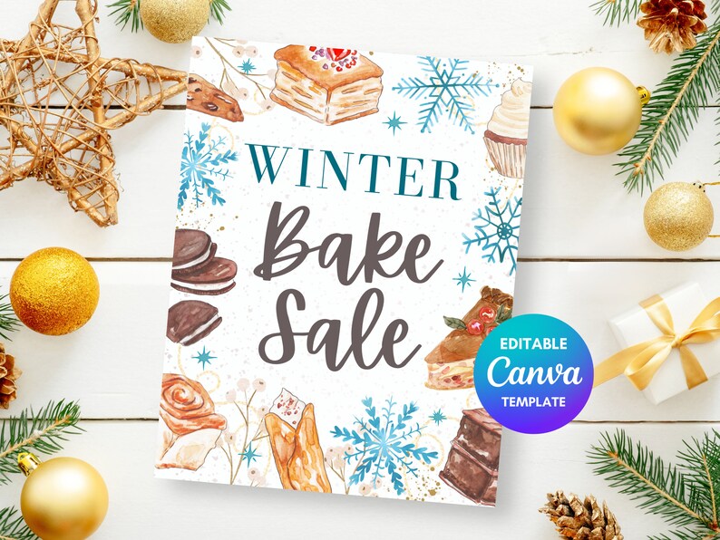 Editable Holiday Bake Sale Flyer, School Bake Sale Flyer, Church ...