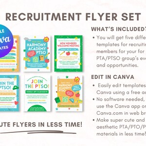 Editable PTA Recruitment Fliers, PTA Membership, Canva Template for PTO ...
