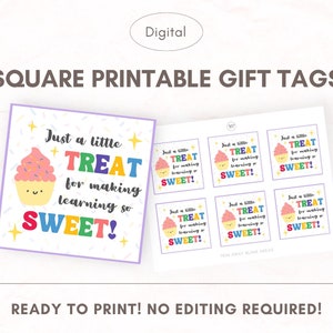 Teacher Thank You Gift Tag Printable, Just a Little Treat for Making ...