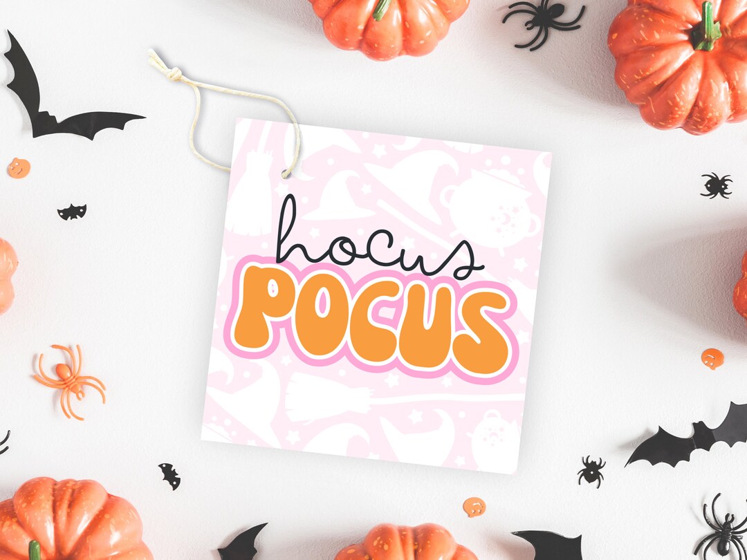 Halloween Treat Tag, Hocus Pocus Party Favor, Halloween Cookie Tag ...