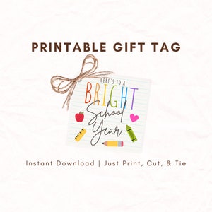 Happy First Day of School Tag, Here's to a Bright Year, Back to School ...