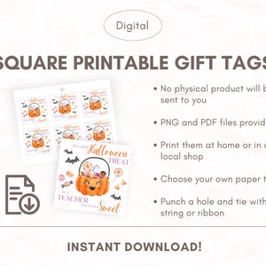 Halloween Treat Tag, Extra Sweet Teacher, Halloween Cookie Tag, Teacher ...