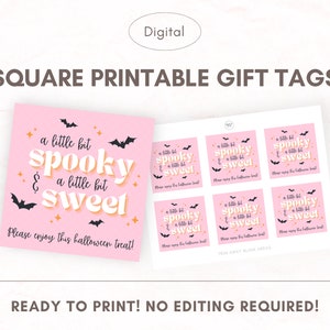 Halloween Treat Tag, Spooky & Sweet Party Favor, Halloween Cookie Tag ...