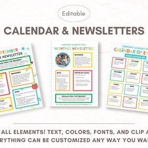 Editable PTA Meeting Flyer Bundle, PTA Newsletter, Canva Template for ...