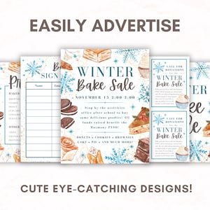 Christmas Holiday Bake Sale Flyer, Winter Bake Sale Editable Template ...