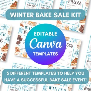 Christmas Holiday Bake Sale Flyer, Winter Bake Sale Editable Template ...