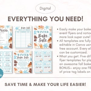 Christmas Holiday Bake Sale Flyer, Winter Bake Sale Editable Template ...