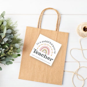 Teacher Thank You Gift Tag Printable, I'm so Grateful You're My Teacher ...