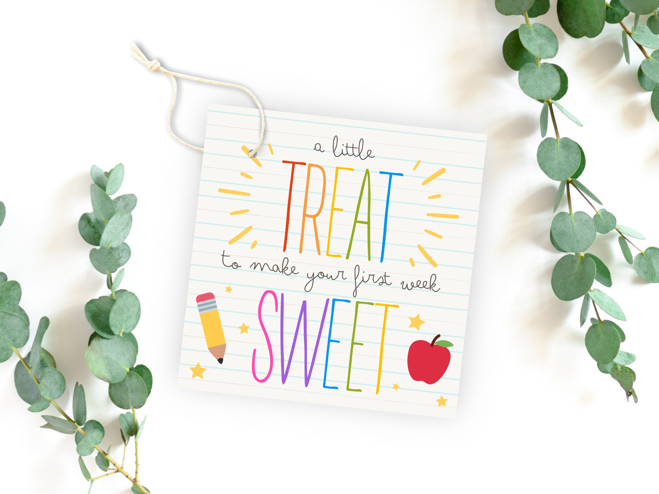 Back to School Gift Tag Printable Happy First Week of School - Etsy