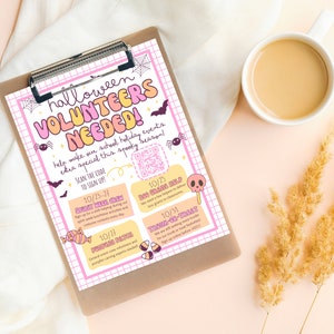 Editable Halloween Volunteer Flyer Templates, PTA Halloween Events ...