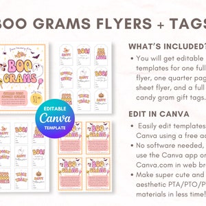 Editable Halloween Boo Grams Templates, PTA Halloween Events, Canva ...