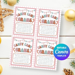 Candy Cane Grams Grams Template, Editable PTA Holiday Event, Canva ...